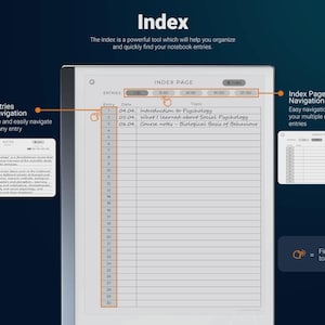 Digital Notebook for Remarkable 2 | Undated, Hyperlinked PDF Template ...