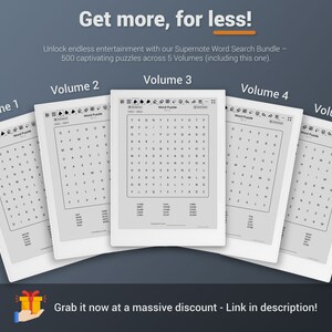 Supernote Word Search Puzzle Games - Vol 1 - A5X, A6X, Nomad - Etsy ...
