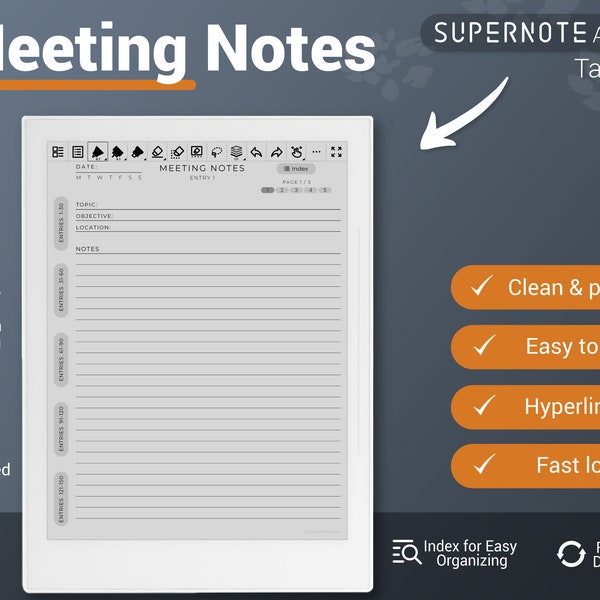 Supernote A5x Notes Template - Etsy
