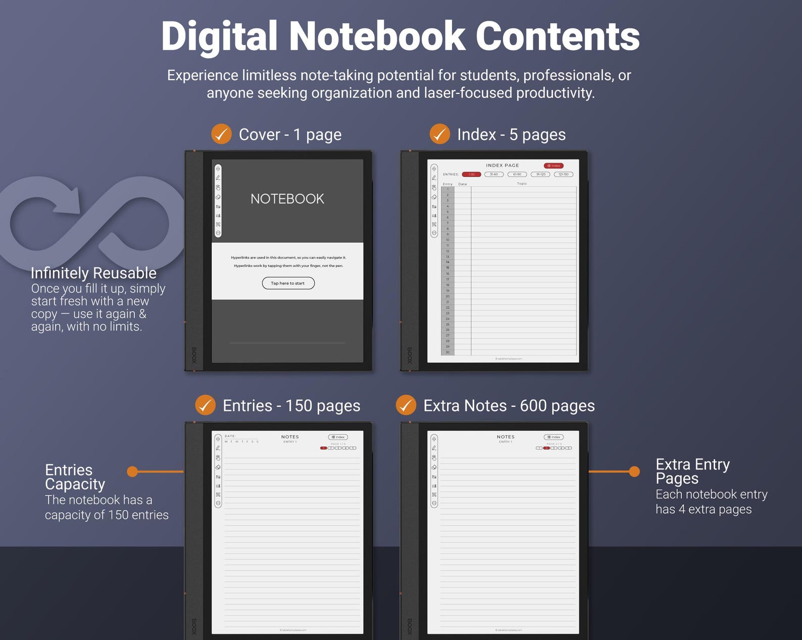Boox Templates 2026-2027 | Productivity Bundle: Planner, Journal ...