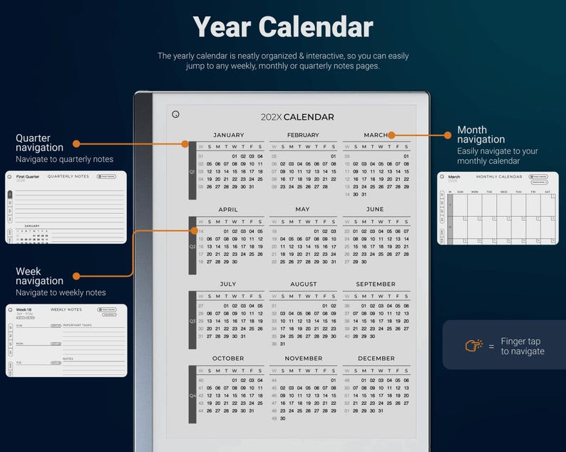 Remarkable 2, Paper Pure and Remarkable Pro Weekly Planner 2026-2027 ...