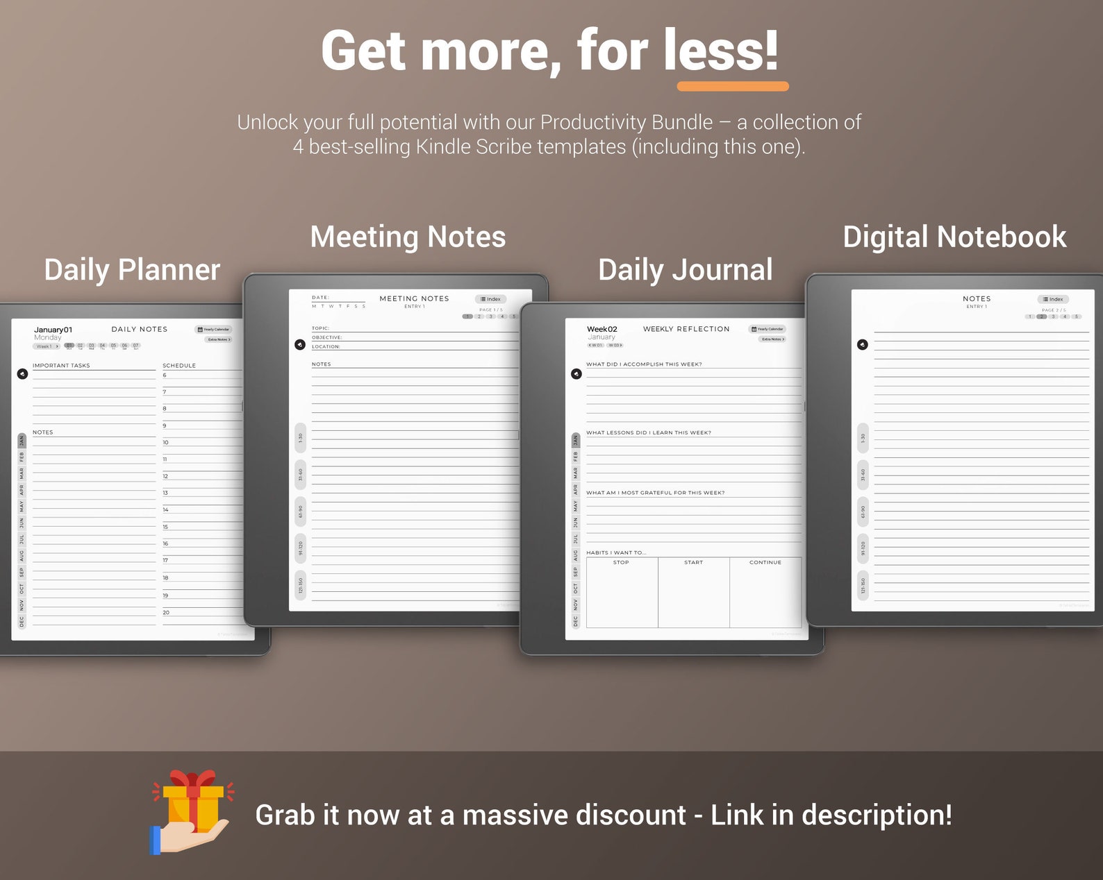 Kindle Scribe Meeting Notes Template: Hyperlinked Notebook (PDF) - Etsy