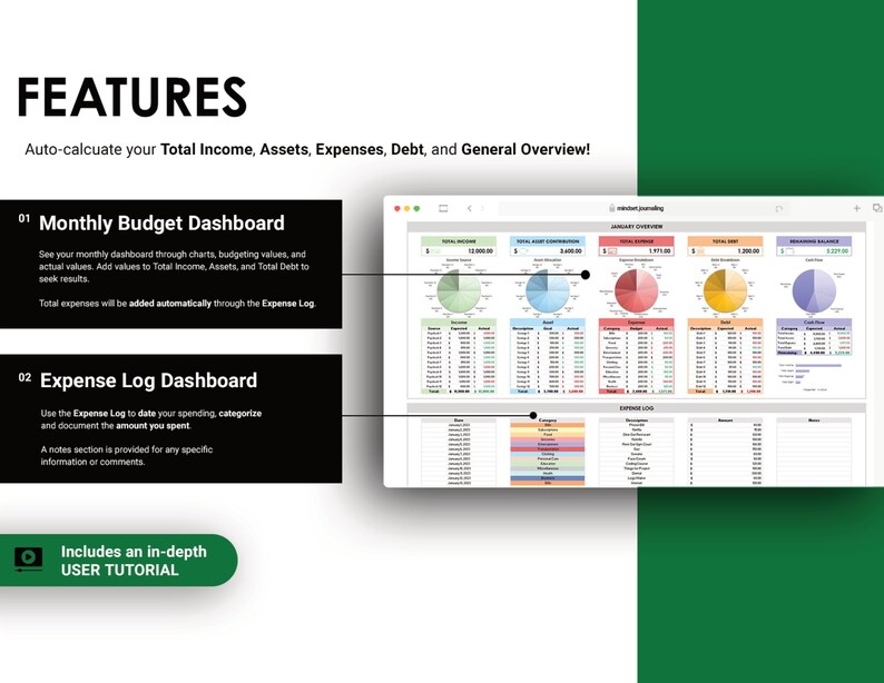 Monthly Budget Spreadsheet for Google Sheet Excel Digital Template ...