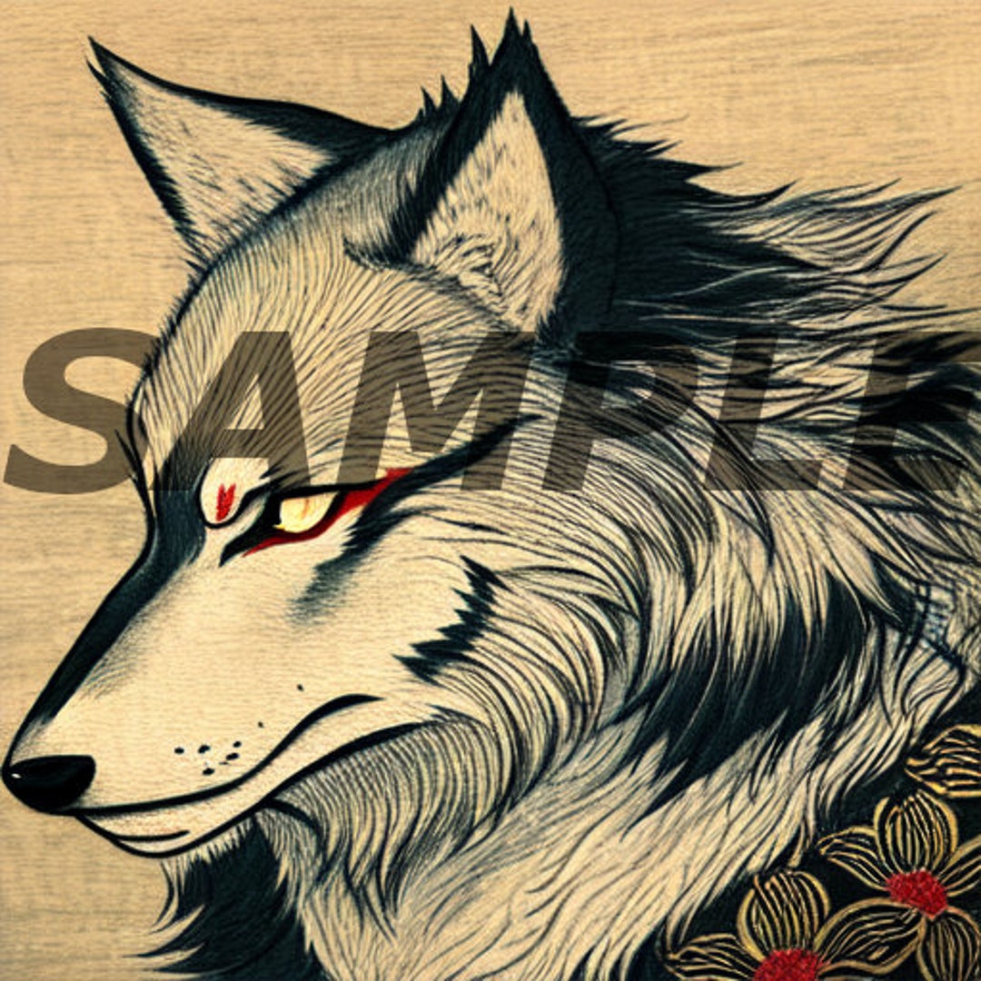 Ukiyo-e Wolf Poster Print File - Etsy