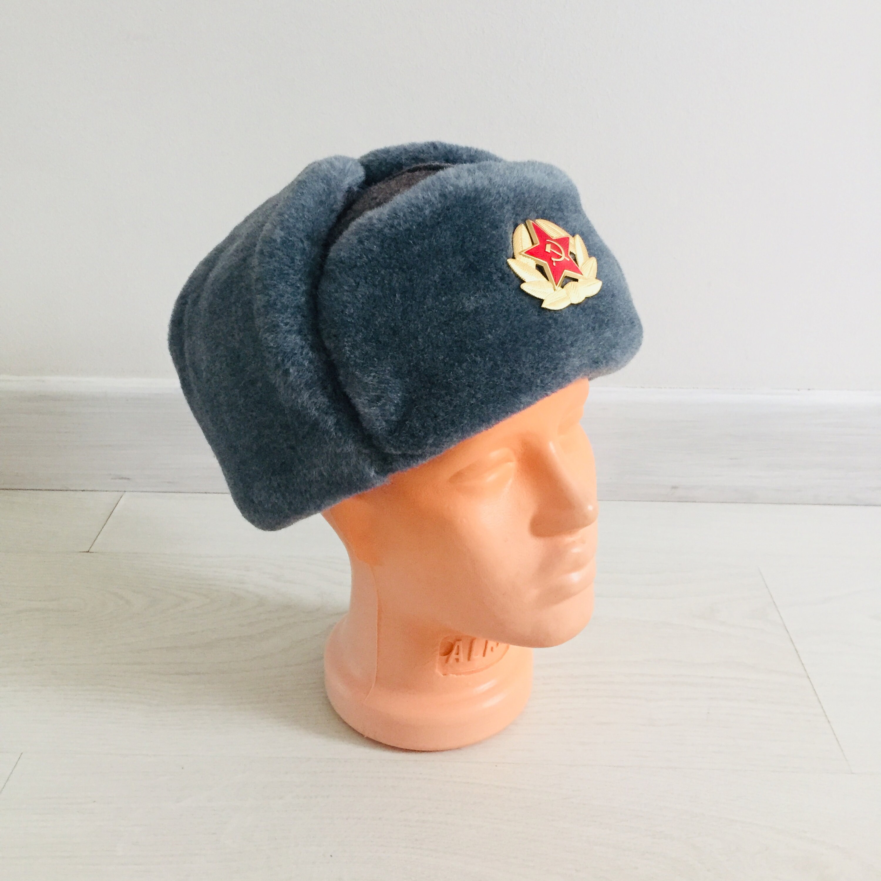 Authentic Russian Ushanka Military Hat Gray W/ Soviet Red Army - Etsy