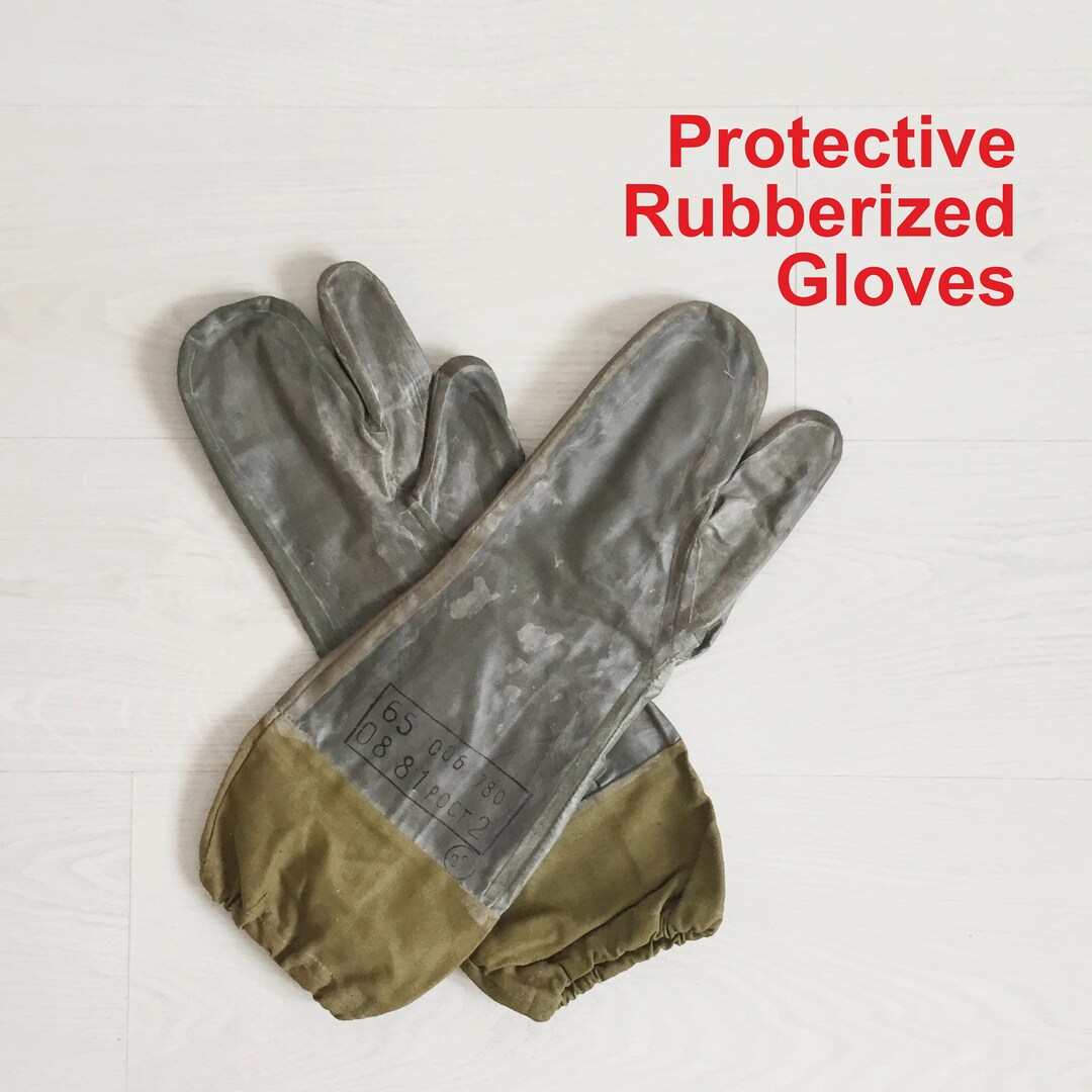 Soviet Protective Rubberized 3-finger Gloves OZK. Uniform Russian ...