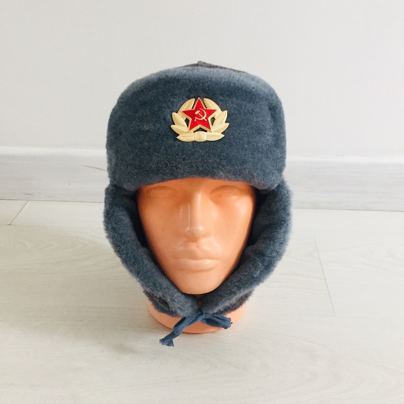 Authentic Russian Ushanka Military Hat Gray W/ Soviet Red Army - Etsy