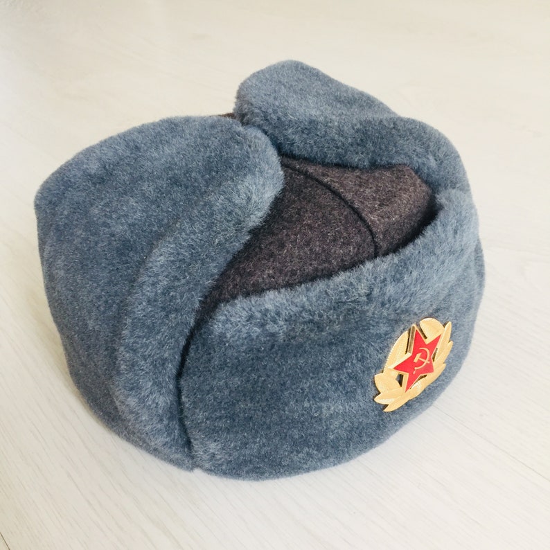 Authentic Russian Ushanka Military Hat Gray W/ Soviet Red Army - Etsy