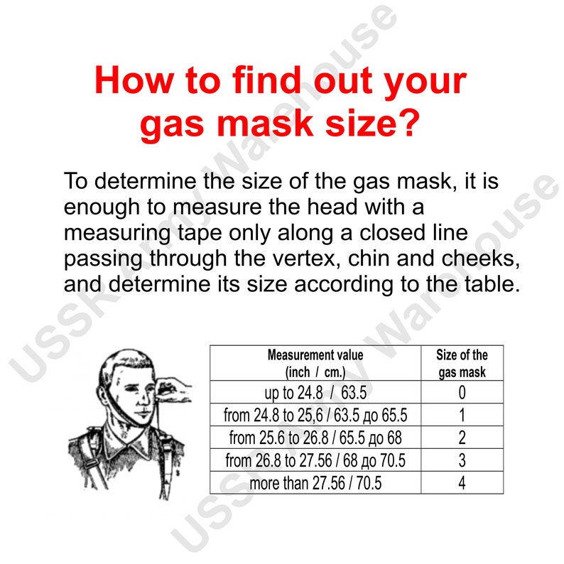 Soviet Military Gas Mask PMG Full Set. USSR Respirator Máscara Size 1 ...