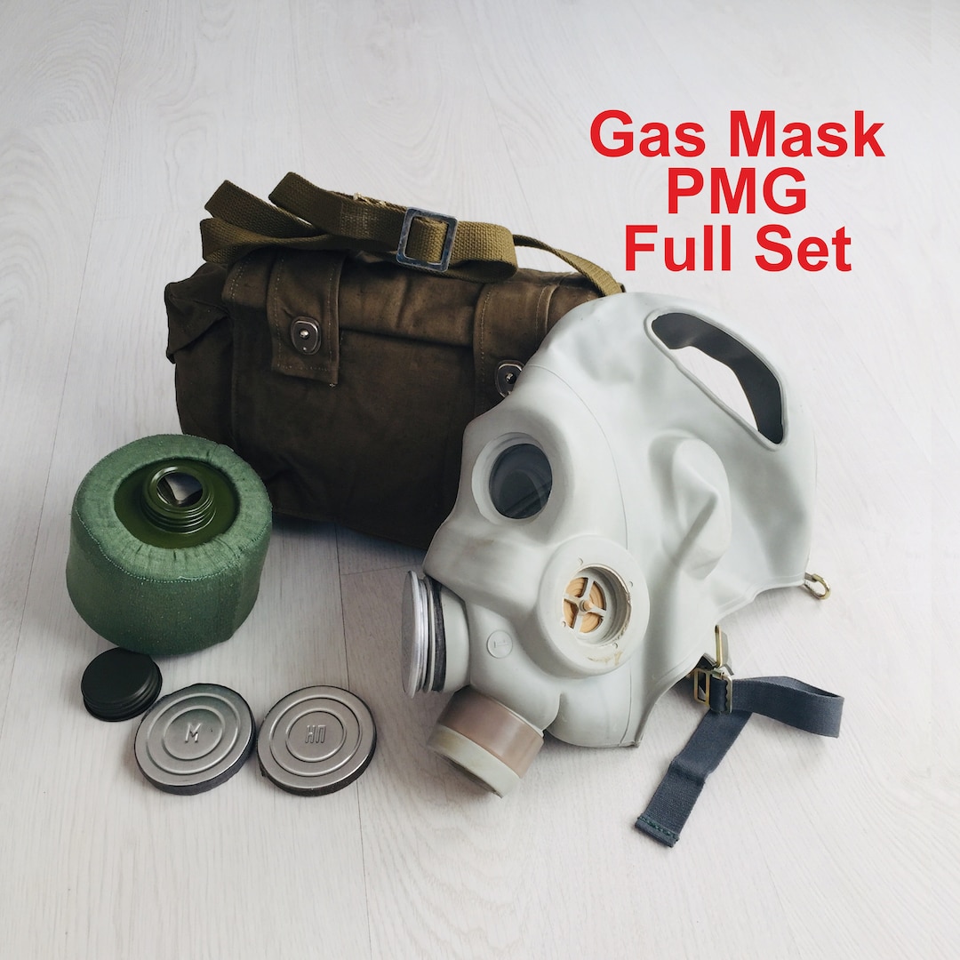 Soviet Military Gas Mask PMG Full Set. USSR Respirator Máscara Size 1 ...