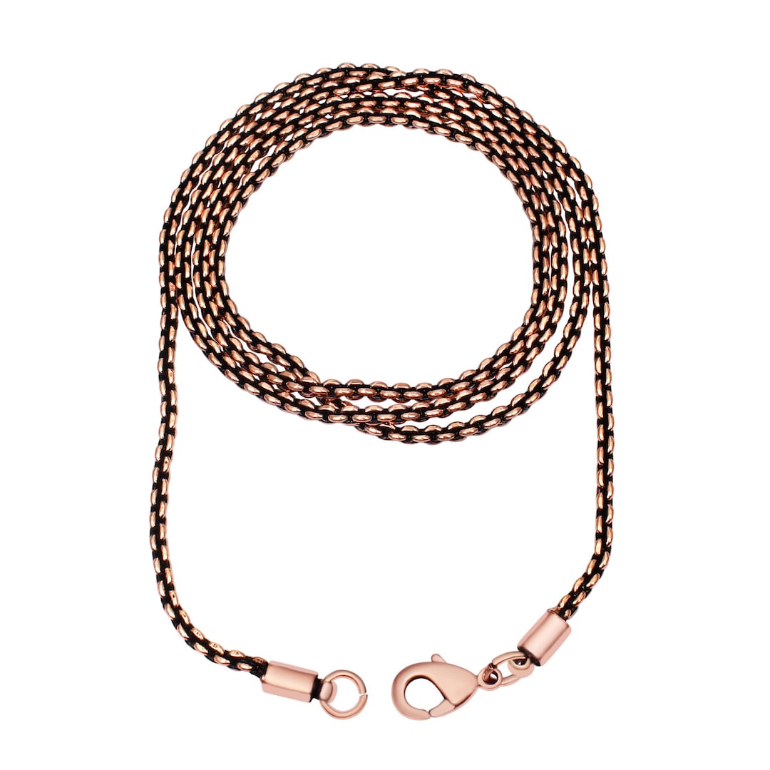 Pure Copper Wheat Chain, 100 % Oxidized Copper Chain Necklace, Solid ...
