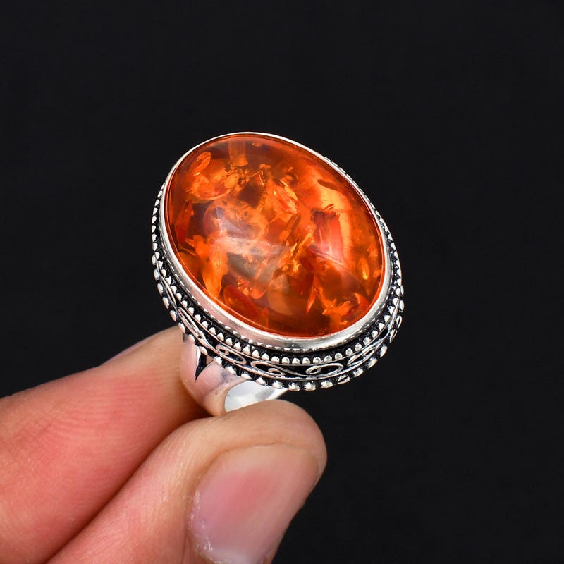 Baltic Amber Ring - Etsy