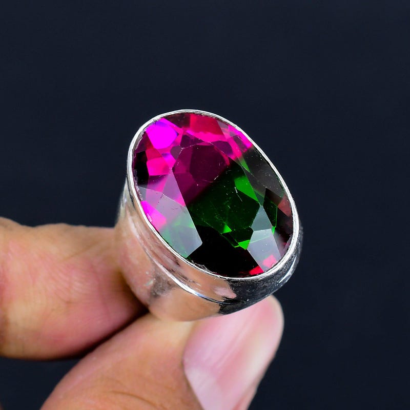 Mens Bi Tourmaline Ring - Etsy