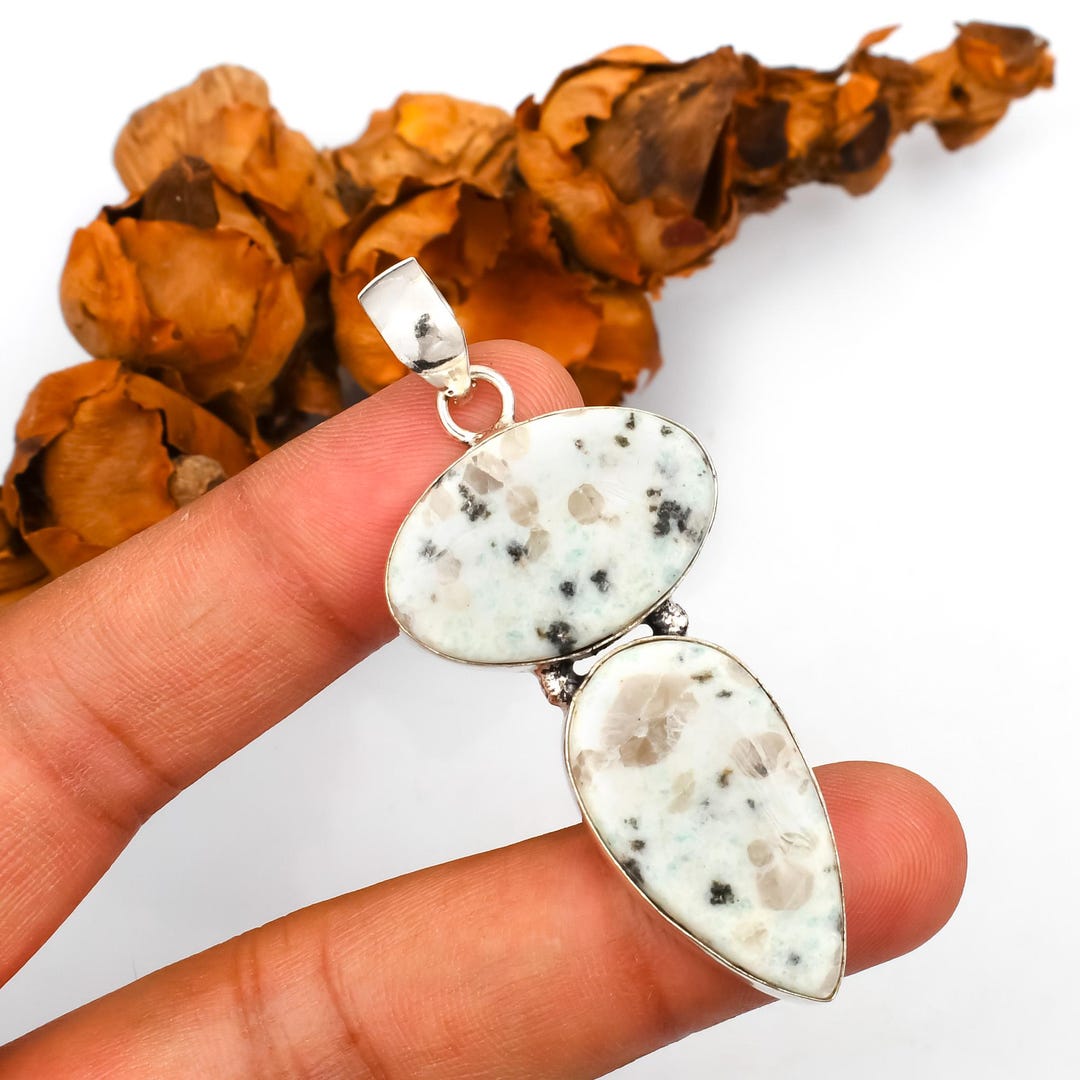 Ocean Jasper Gemstone Necklace Pendant 925 Sterling Silver Jewelry - Etsy