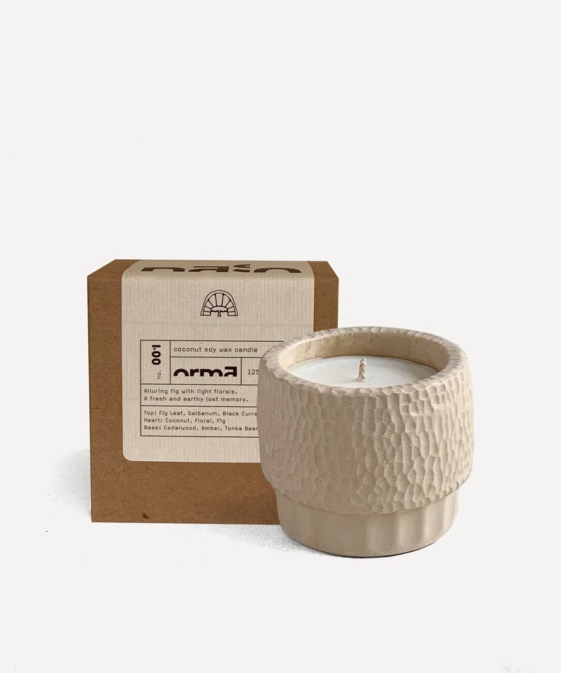 Naso Series | Orma Coconut Soy Scented Candle | Sandstone | Neutral ...