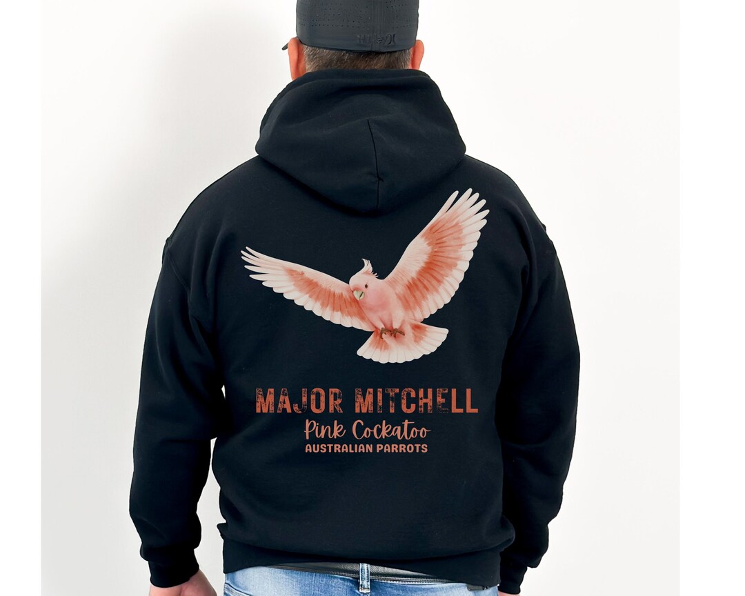 Major Mitchell Hooded Sweatshirt, Pink Cockatoo Hoodie, Major Mitchell ...