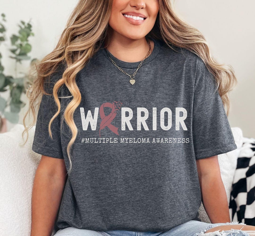 Multiple Myeloma Support Squad Shirt, Burgandy Ribbon for Myeloma ...