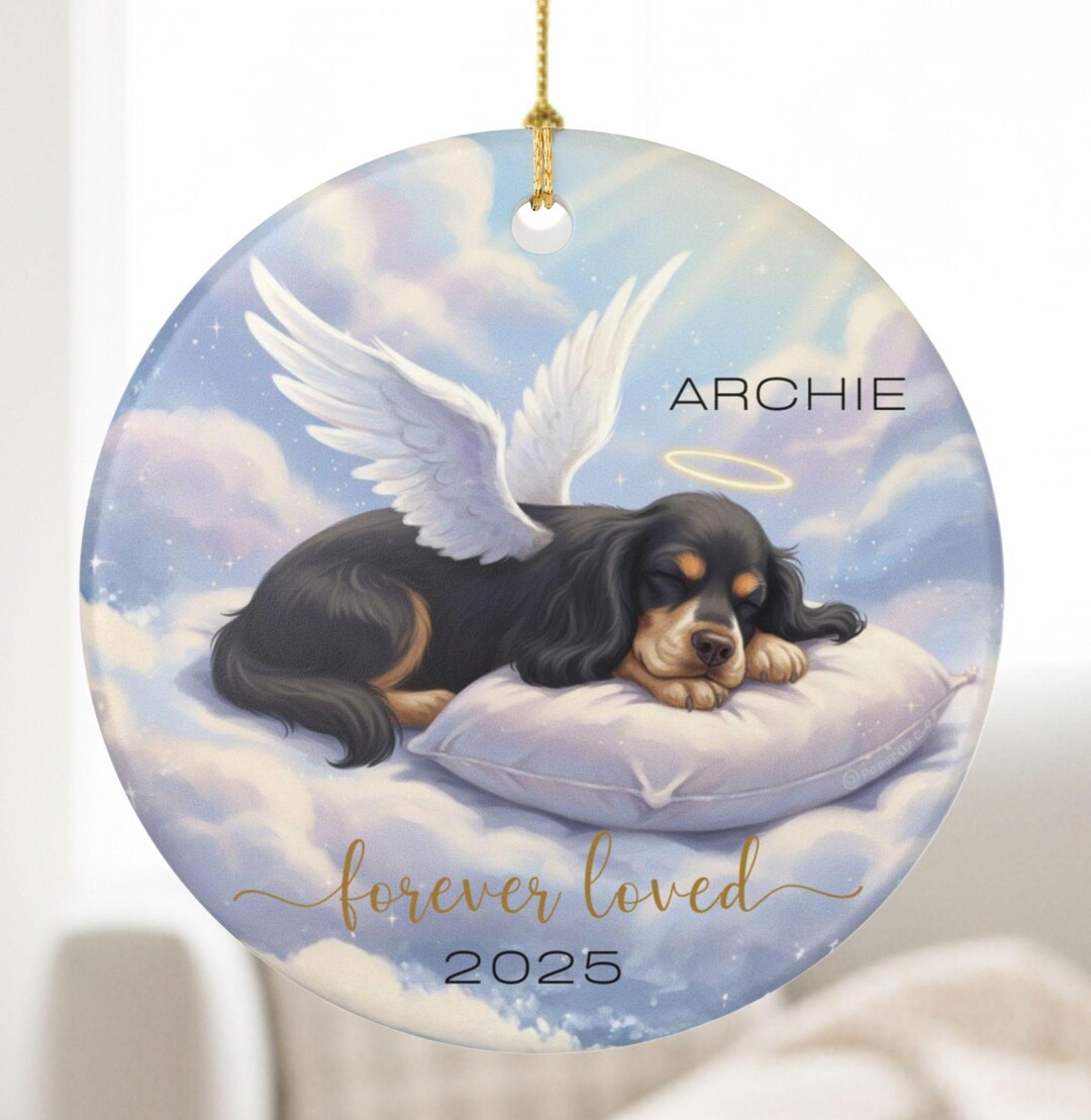 Personalized Cocker Spaniel Memorial Ornament: Black and Tan Cocker ...