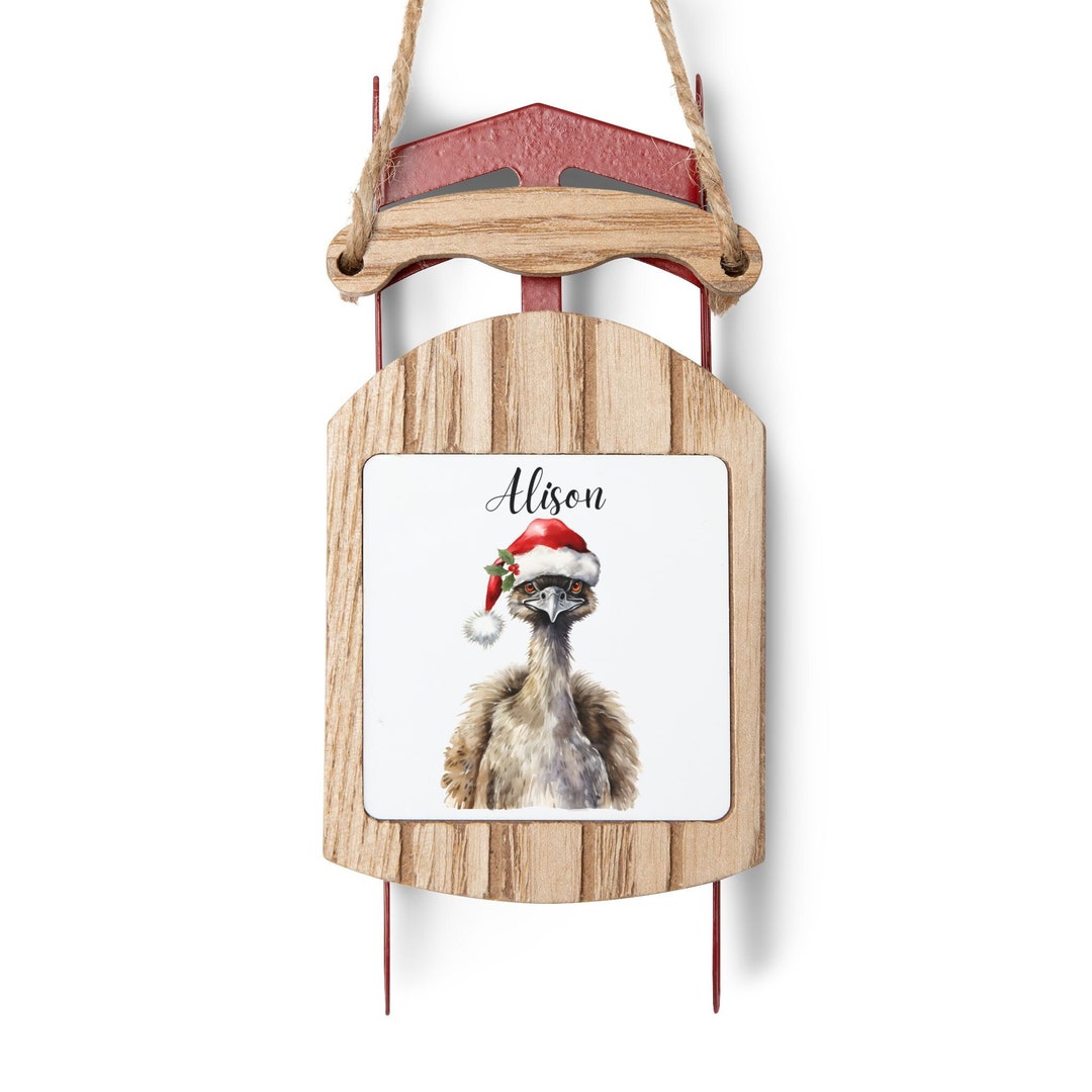 Custom Australian Emu Sled Ornament, Emu Gifts, Personalized Emu ...