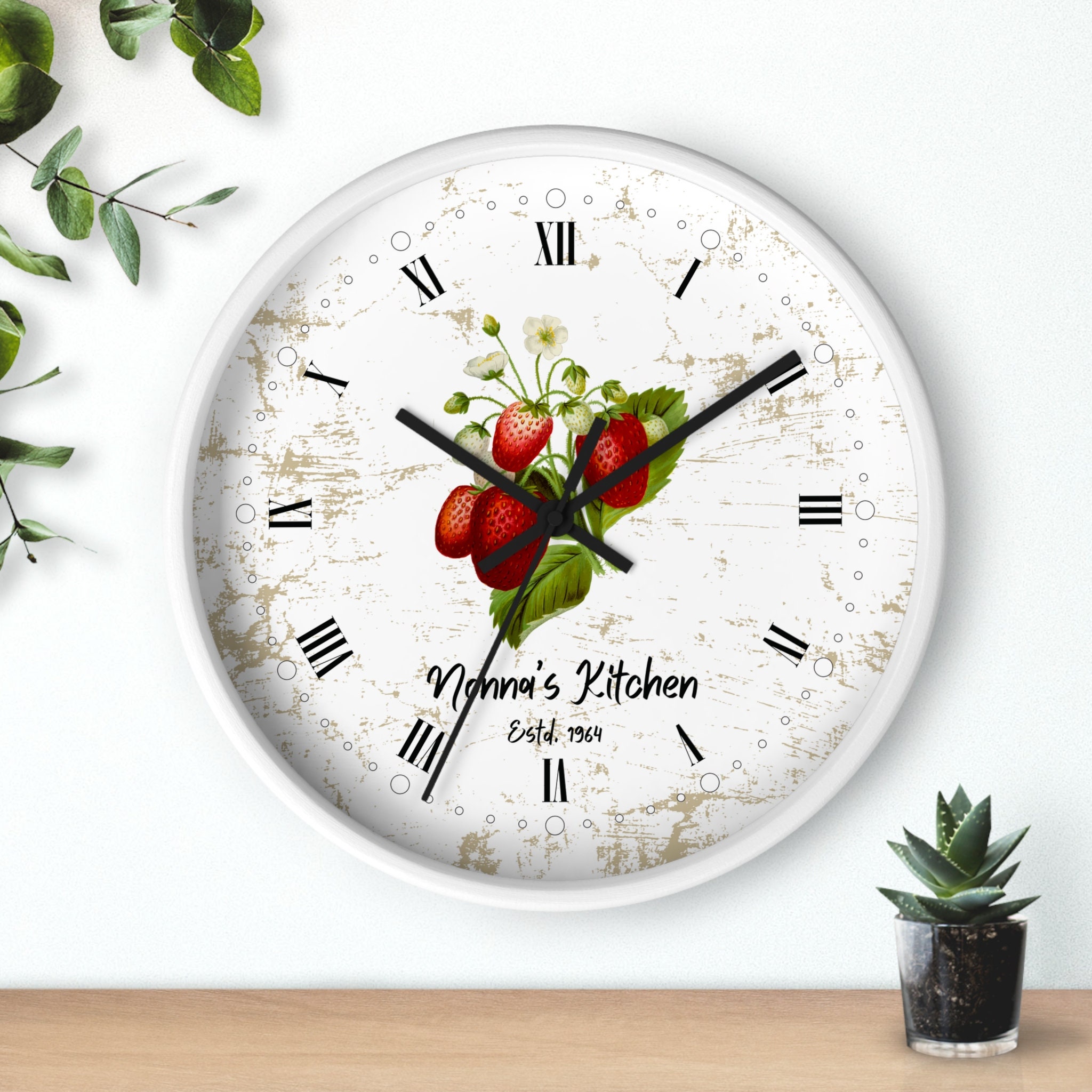 Personalized Vintage Strawberry Wall Clock the Perfect Gift for Mom's ...