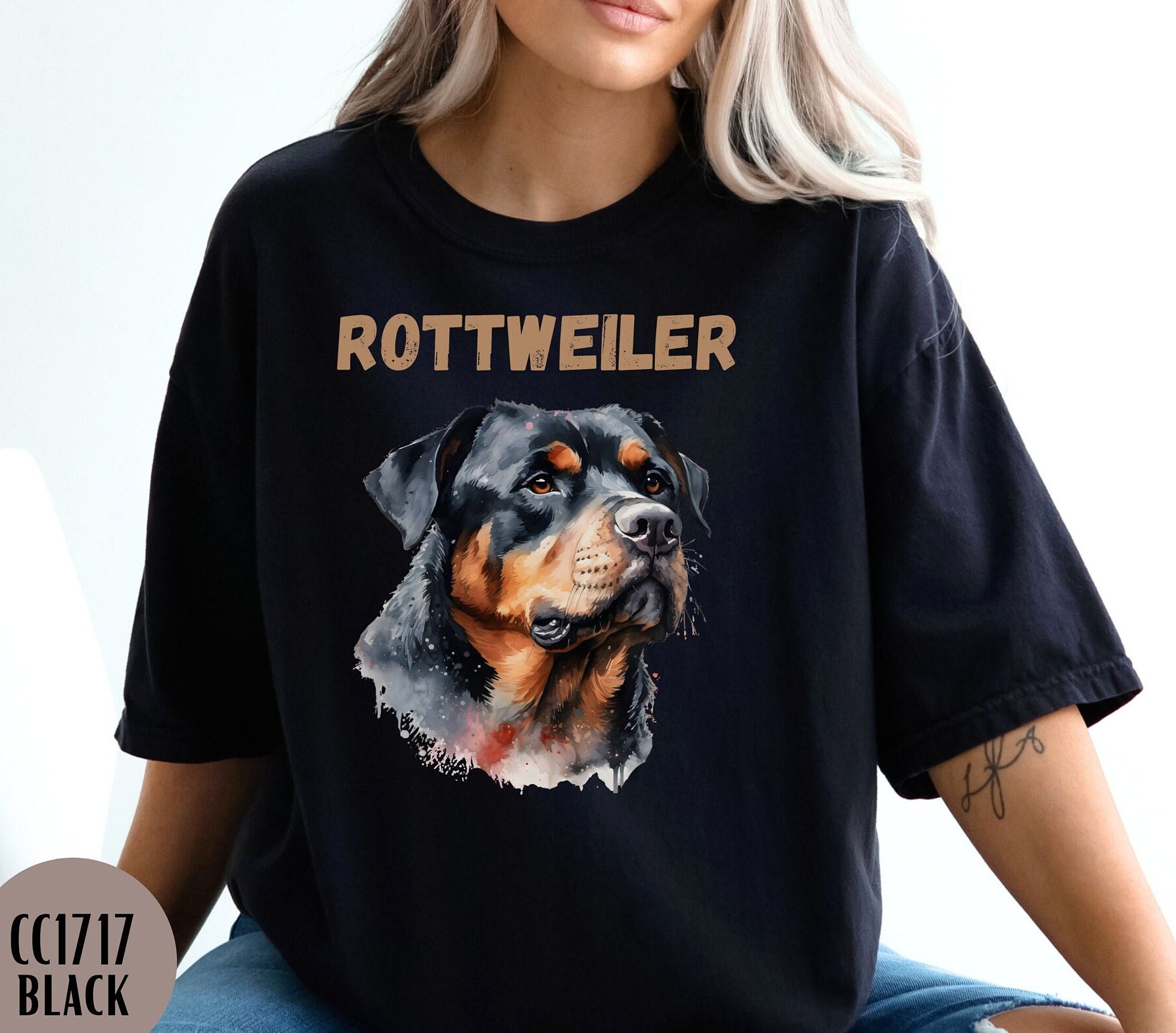 Custom Rottweiler Tshirt, Watercolor Dog Tee, Comfort Color Shirt ...