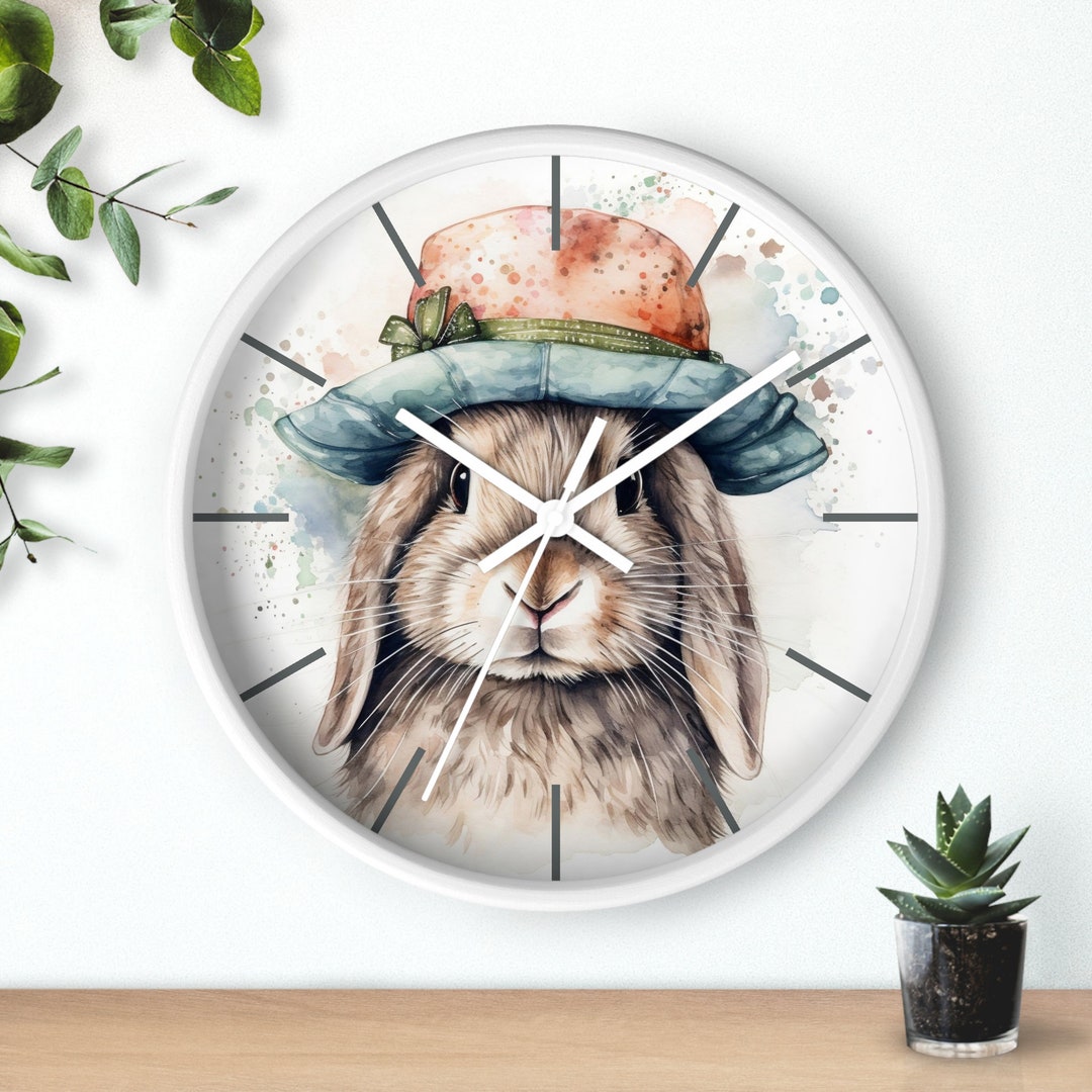 Gorgeous Bunny Wall Clock, Housewarming Gift, Baby Shower Gift, Nursery ...