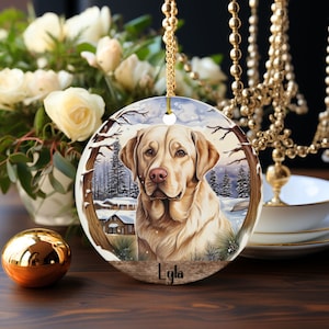Personalized Golden Labrador Christmas Ornament, Goldie Gifts, Custom ...