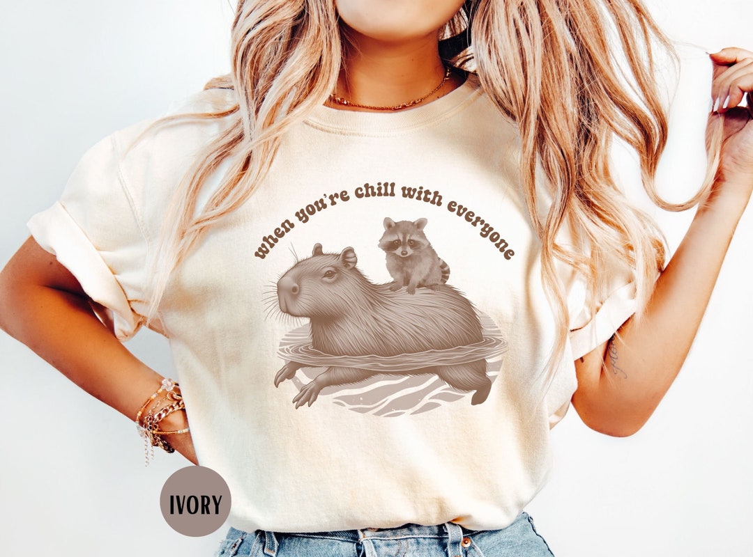 Funny Capybara Shirt, Capybara Chill Tee, Funny Meme Capybara and ...