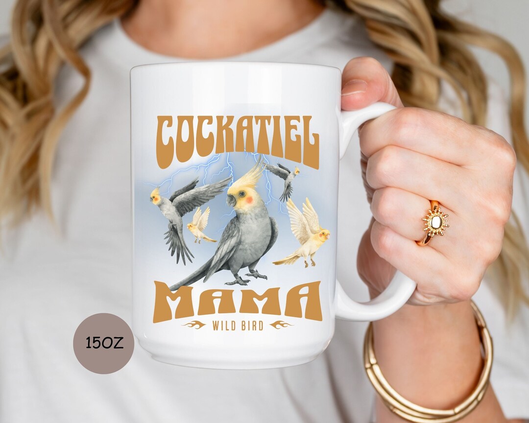 Cockatiel Mama 90's Rap Bootleg Mugs, Cockatiel Mom Gifts, Gift for ...