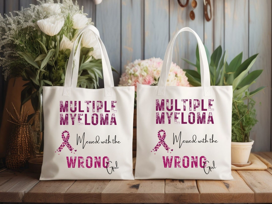 Multiple Myeloma Awareness Canvas Tote Bag, Blood Cancer Support Gifts ...