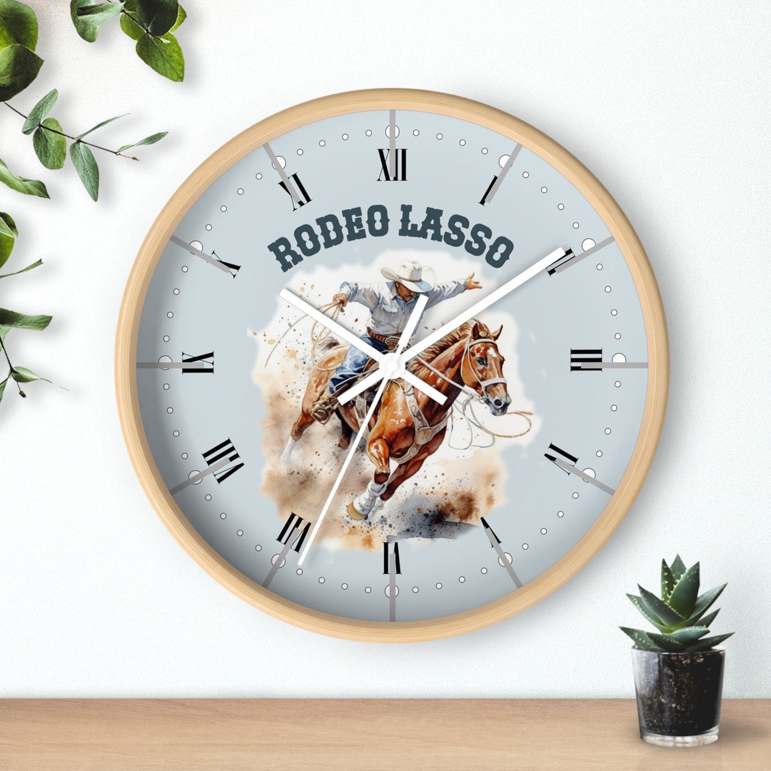 Custom Rodeo Lasso Wall Clock - a Perfect Gift for Father's Day. Cowboy ...