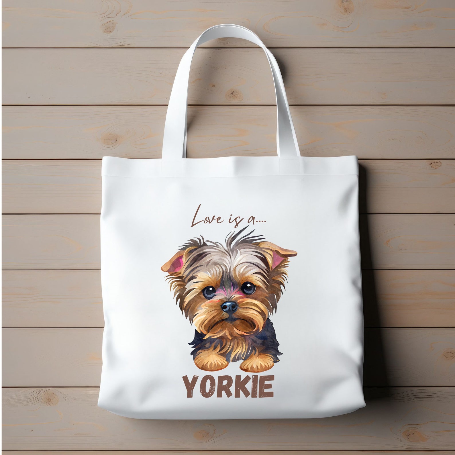Yorkshire Terrier Tote Bag, Yorkie Gift, Yorkie Mom Canvas Tote Bag ...