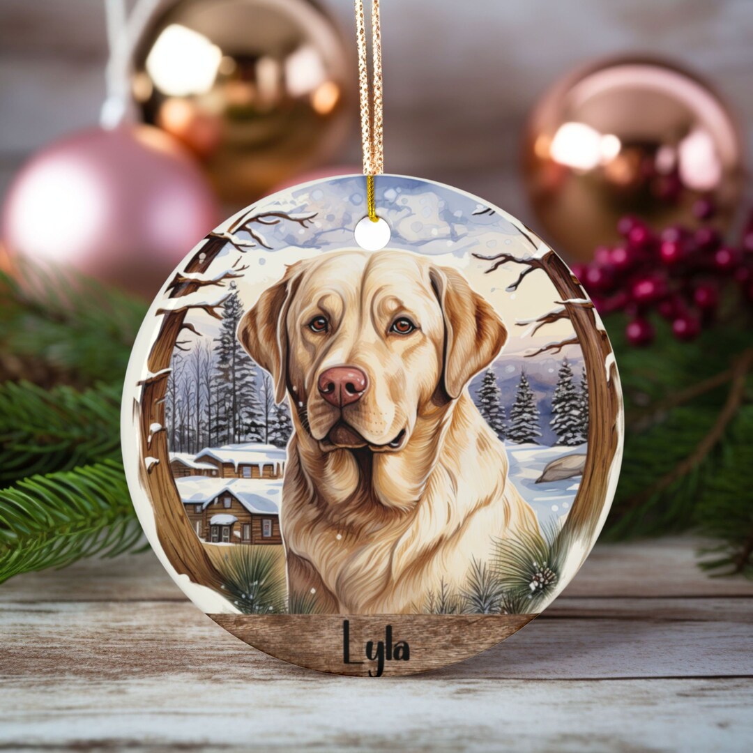 Personalized Golden Labrador Christmas Ornament, Goldie Gifts, Custom ...