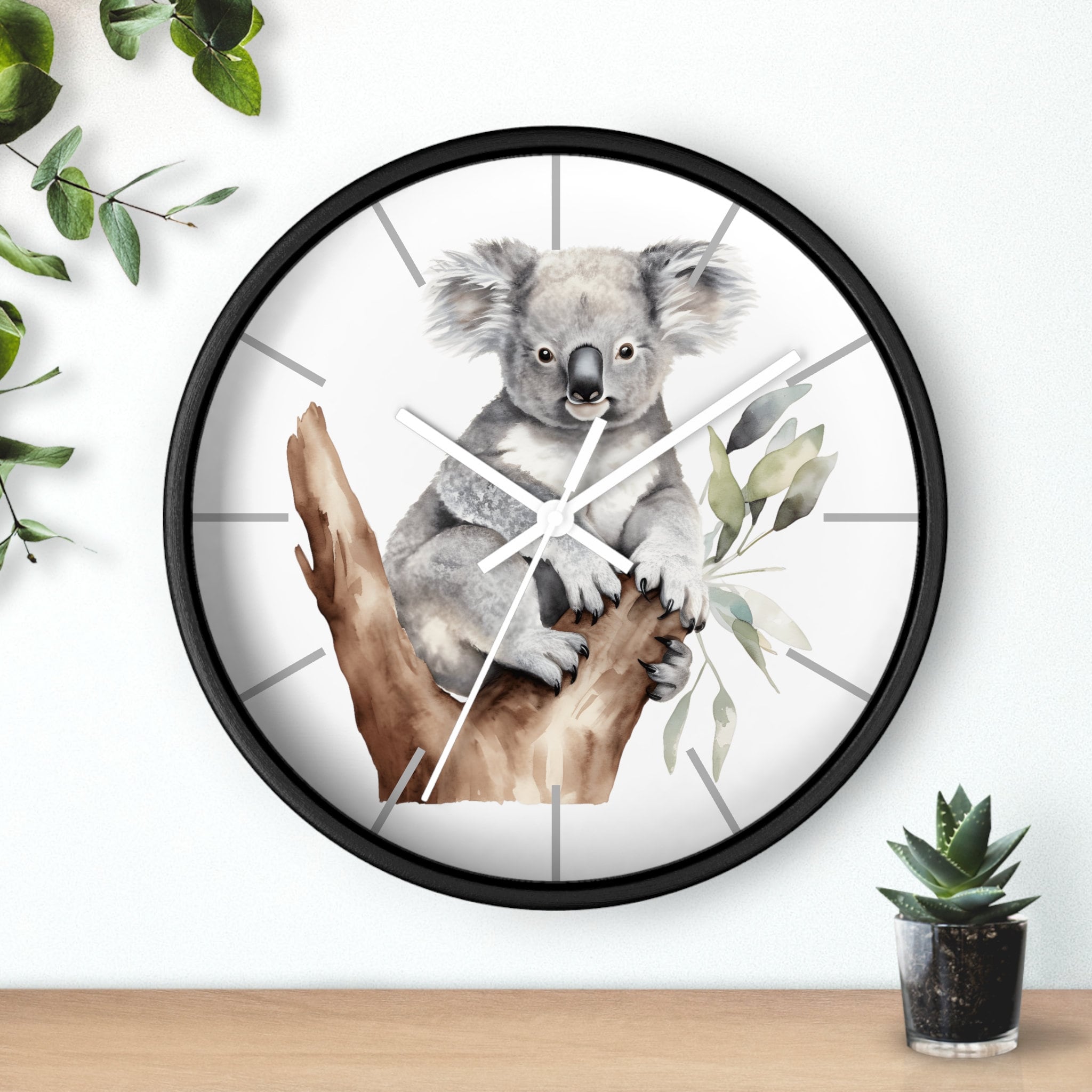 Australian Koala Wall Clock, Koala Gift, Koala Watercolour Clock ...