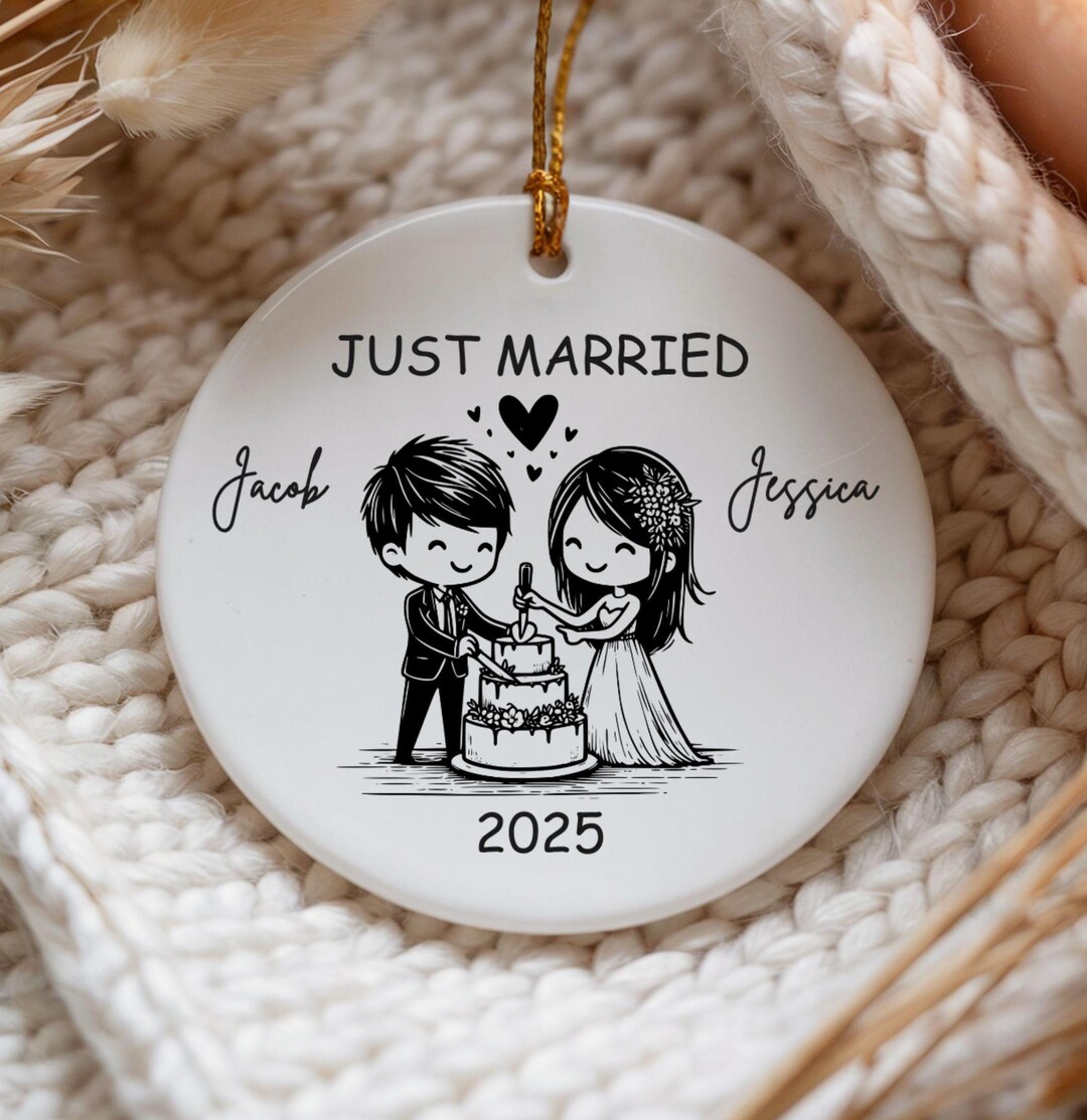 Personalized Wedding Favor Ornaments: Custom Married Ornament, Custom ...