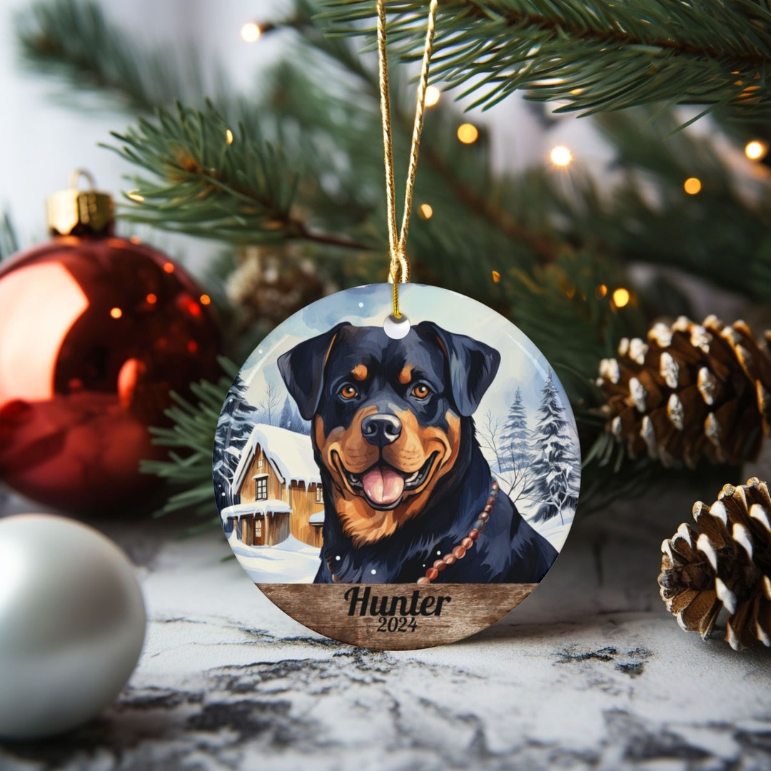 Rottweiler Christmas Ornament, Custom Rottweiler Christmas Decoration ...