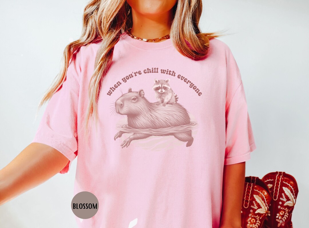 Funny Capybara Shirt, Capybara Chill Tee, Funny Meme Capybara and ...