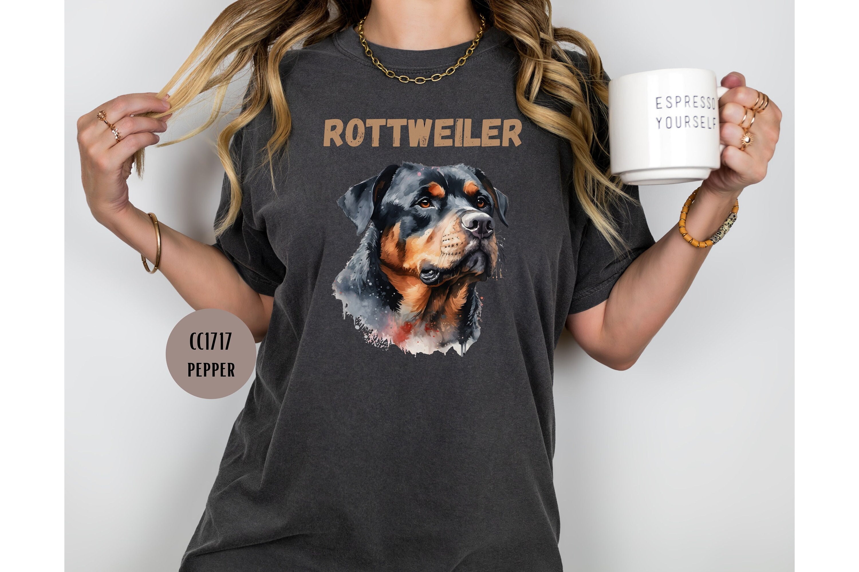 Custom Rottweiler Tshirt, Watercolor Dog Tee, Comfort Color Shirt ...