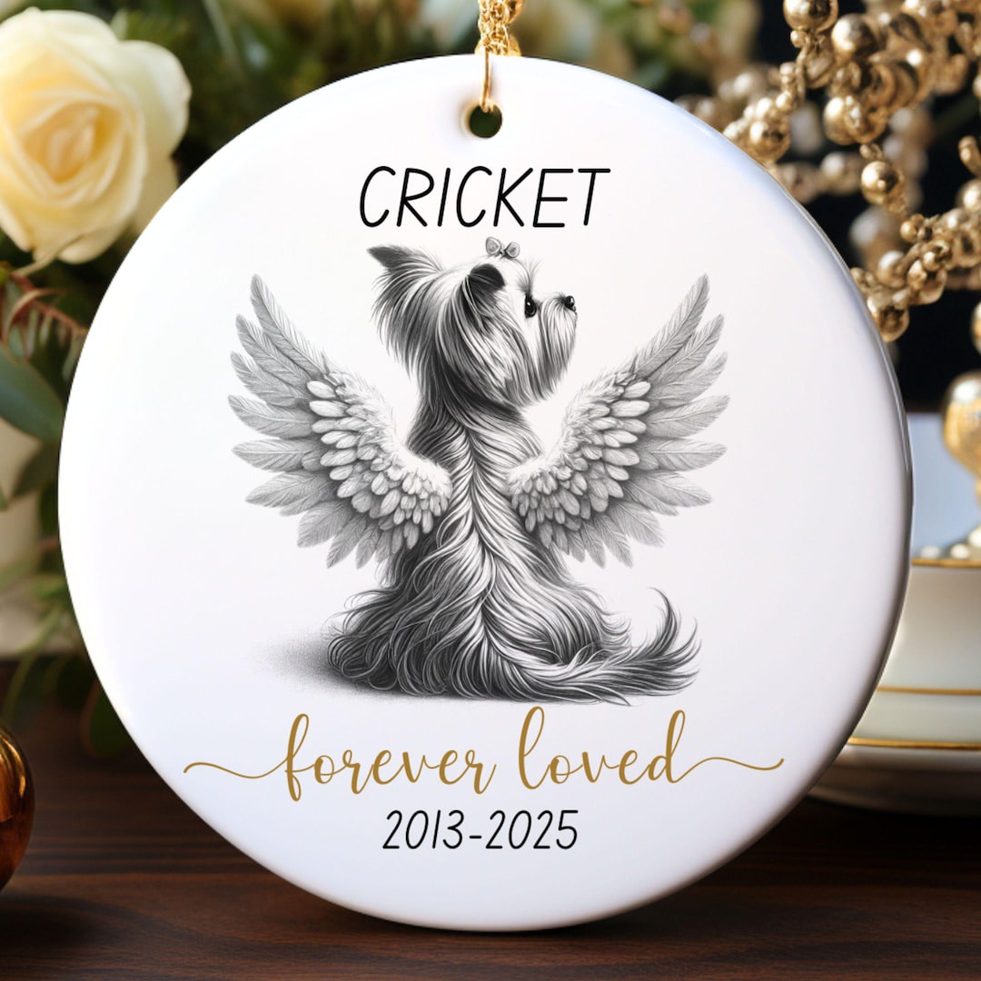 Personalized Yorkie Memorial Ornament: Custom Pet Remembrance Ceramic ...