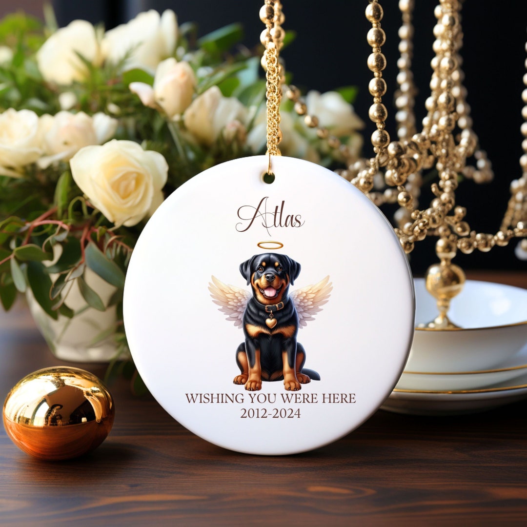 Personalized Rottweiler Memorial Ornament, Custom Rottweiler Memorial ...