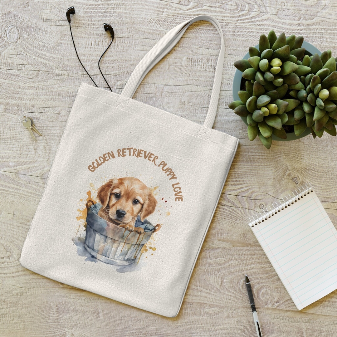 Golden Retriever Puppy Tote Bag Dog Lover Bag Golden Retriever - Etsy