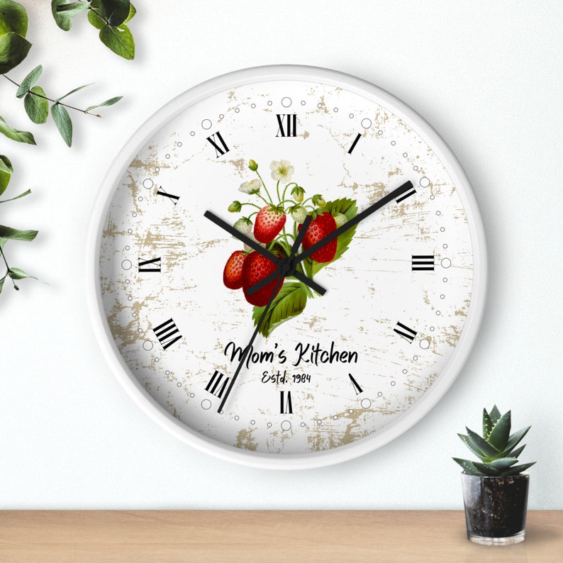 Personalized Vintage Strawberry Wall Clock the Perfect Gift for Mom's ...
