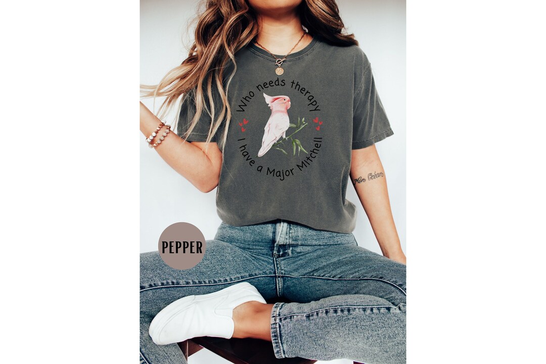 Major Mitchell Tshirt, Who Needs Therapy Tee, Pink Cockatoo, Major ...