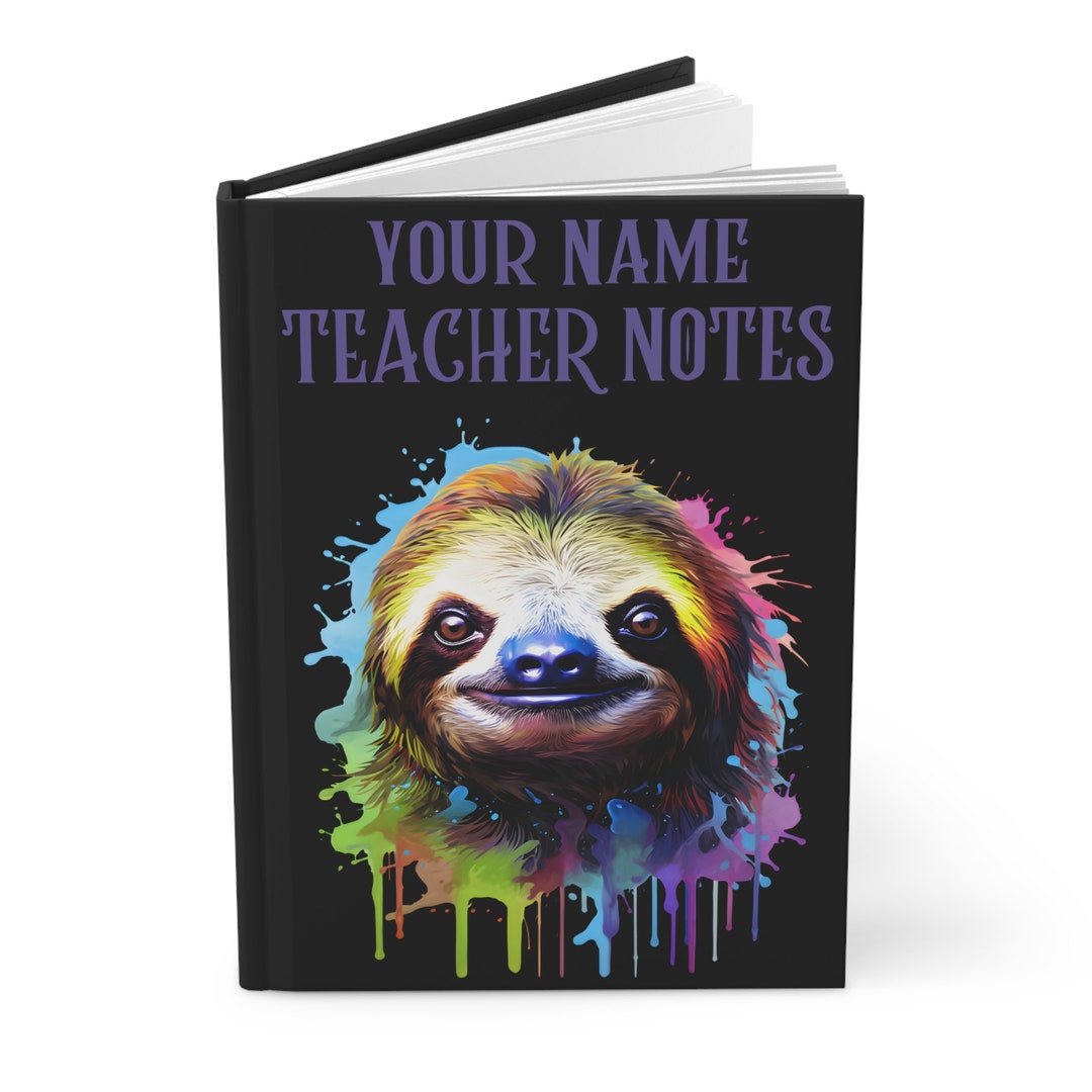Personalized Sloth Teacher Journal, Graduation Gifts, Sloth Lover Dream ...