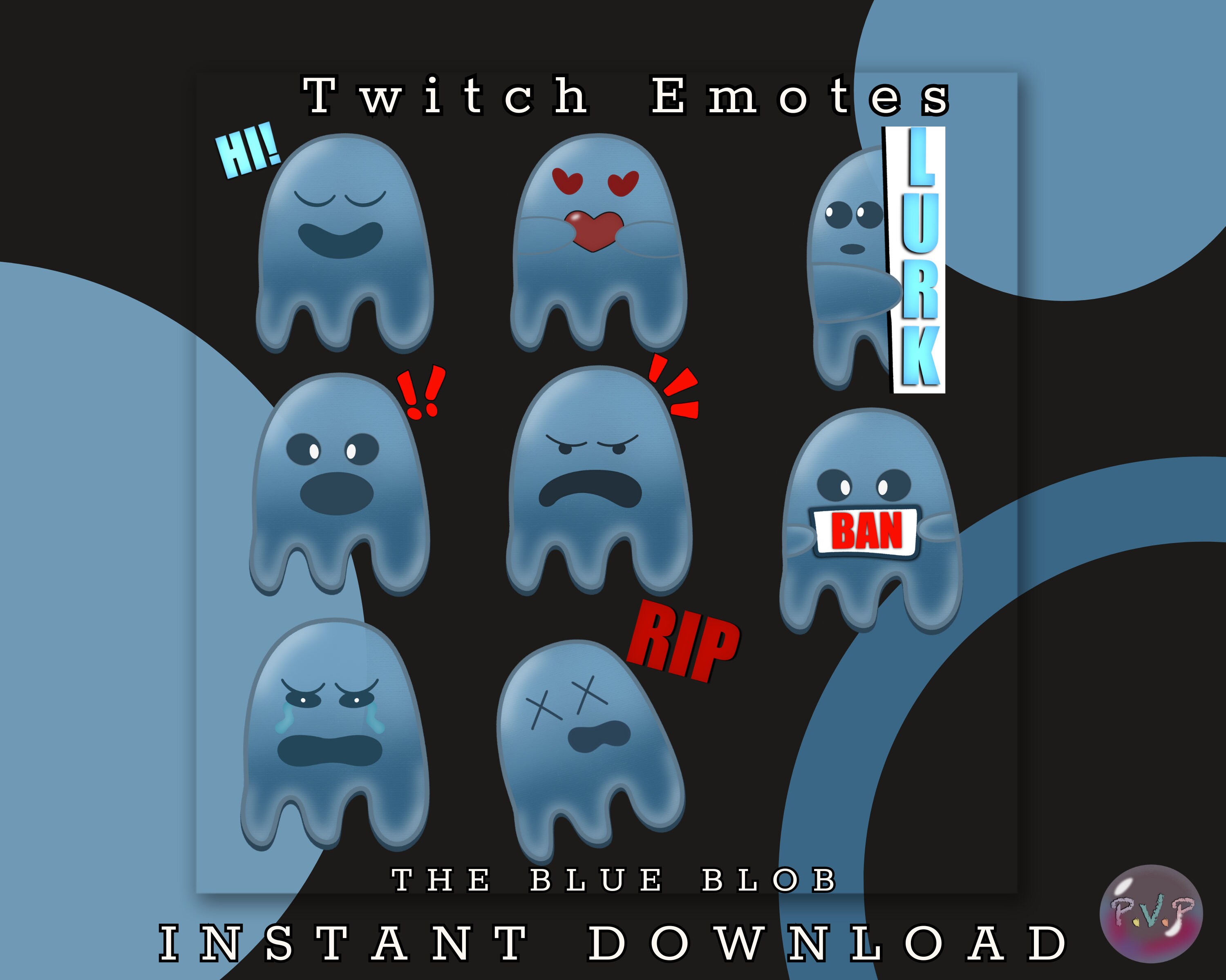 The Blue Blob Twitch Emote Pack || Emotes for Twitch and Discord ! Cute ...