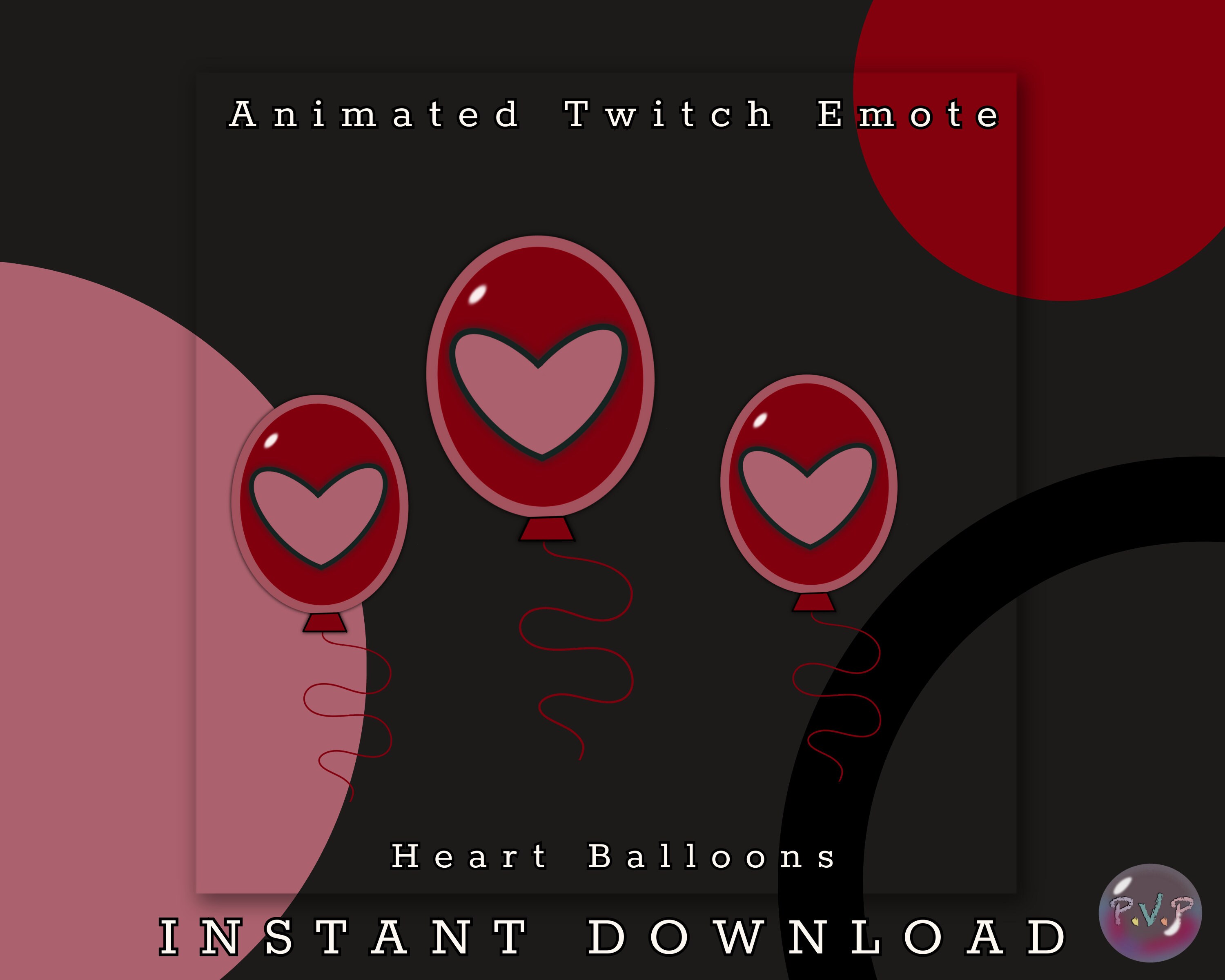 Animated Twitch Emote , Cute Heart Balloons Twitch , Discord - Etsy