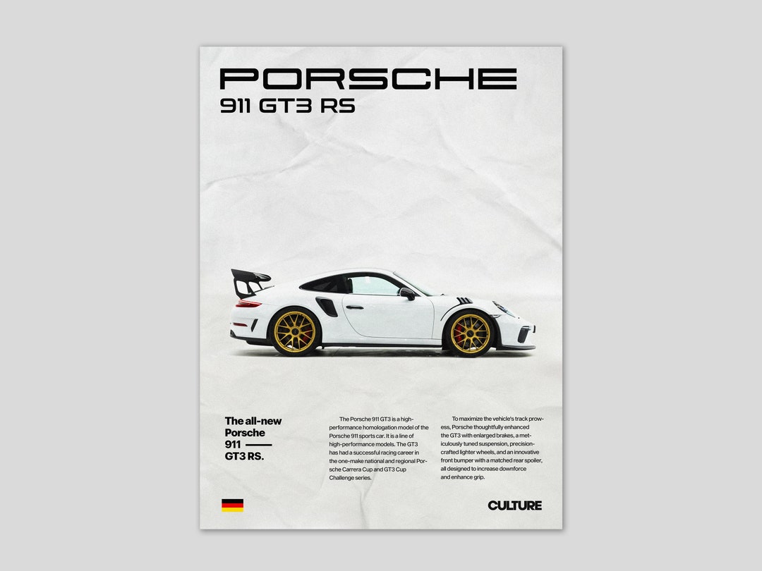 Porsche 911 GT3 RS Poster - Etsy UK