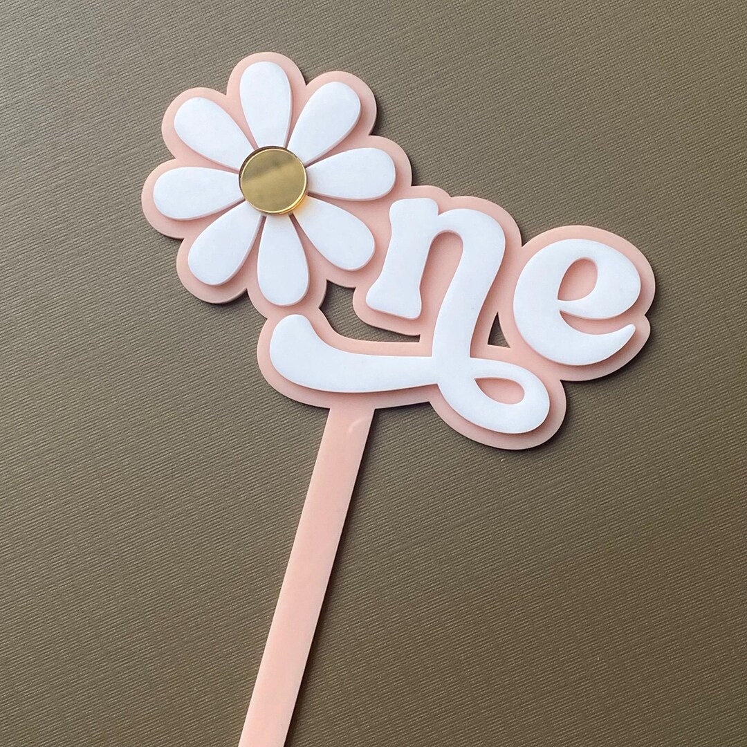 Daisy One Cake Topper Birthday First Birthday Layered Acrylic - Etsy ...