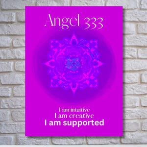 Angel Number 333, Spiritual Wall Art, Angel Wall Art, Mandala, Gradient ...