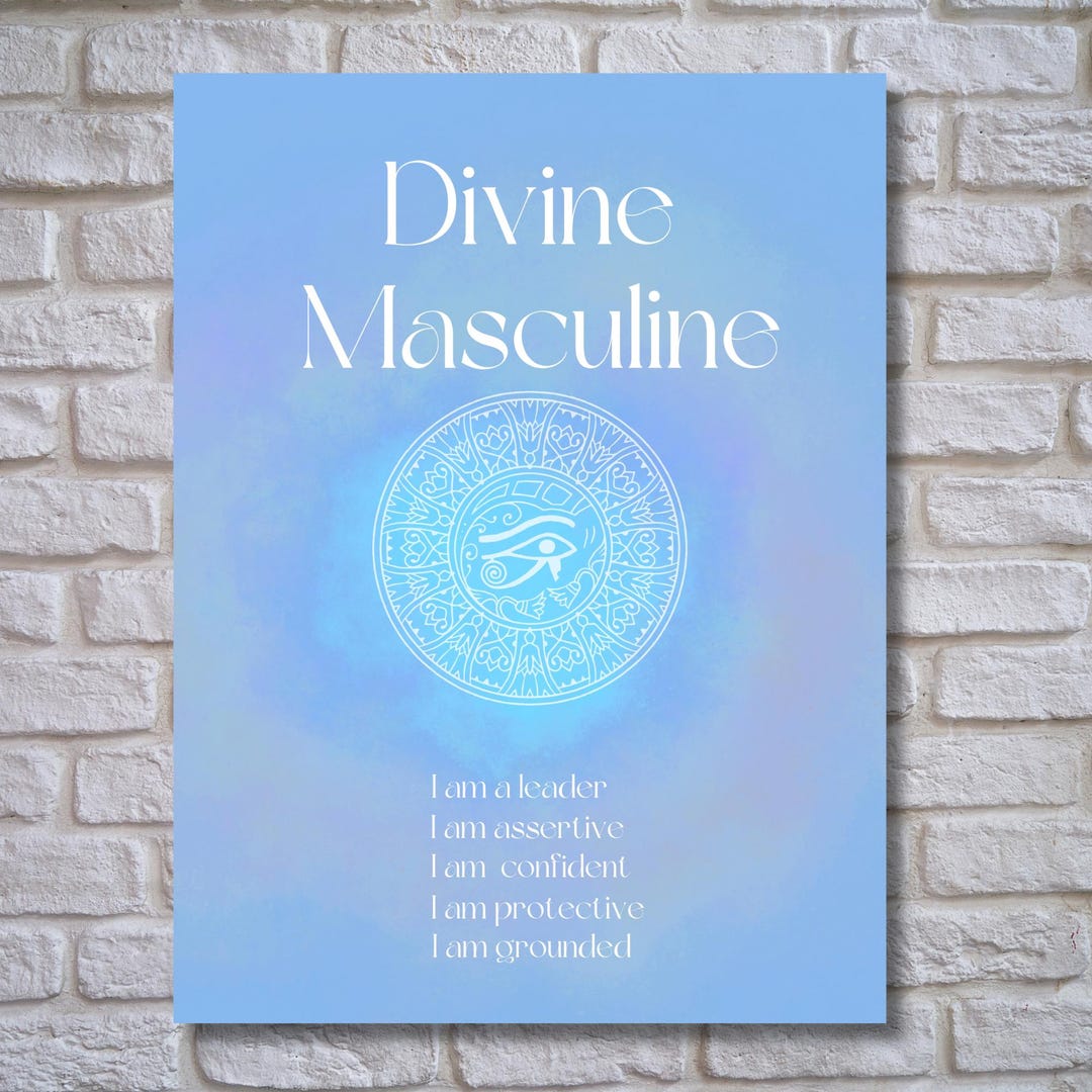 Divine Masculine, Aura Poster, Gradient, Spiritual Wall Art, Digital Download, Affirmation ...